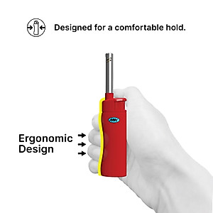 MK Lighters - Multipurpose Butane Refillable, Windproof Flame, Ideal for Candle, BBQ, Camping, Outdoor (3BL), 10PCS