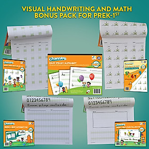 Channie’s All-in-One Visual Handwriting & Math Workbook Set for Pre-Kindergarten - 1st Grade Elementary School Students (5 Pack)