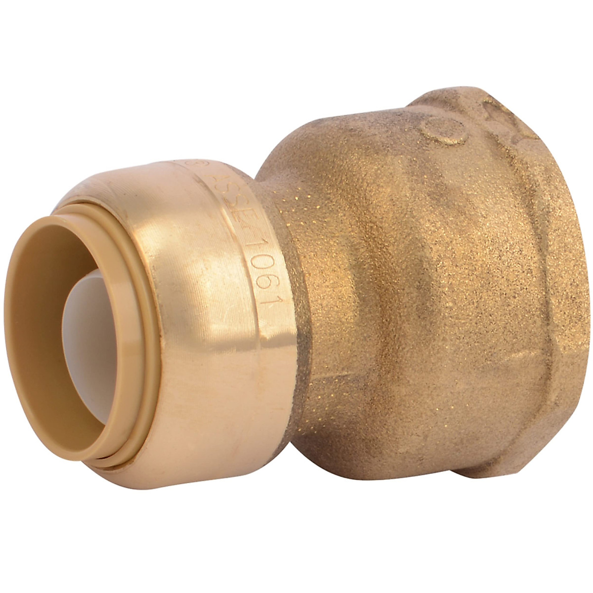 SharkBite 3/4 x 1 Inch FNPT Water Softener Adapter, Push To Connect Brass Plumbing Fitting, PEX Pipe, Copper, CPVC, PE-RT, HDPE, U086LFA