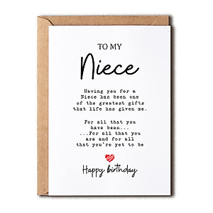 To My Niece - Niece Birthday Card - Niece Is The Greatest Gifts In My Life - Birthday Card For Niece - Gift For Niece Card- Christmas Gifts For Niece
