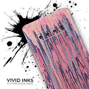 DesignSkinz Abstract Wet Paint Pink Sag Protective Vinyl Decal Wrap Skin Cover Compatible with The Samsung Galaxy S20 (Screen Trim & Back Glass Skin)