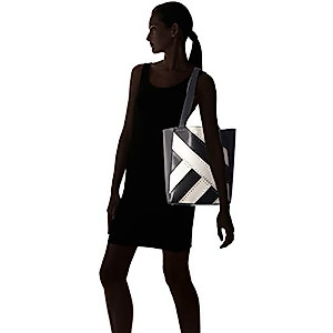 Calvin Klein womens Calvin Klein Karsyn Nappa Leather Stud Belted North/South Tote, black studded, One Size