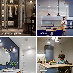 Xtricity LED Closet Low Profile Flat Puck Light Bulb, 11W (60W Eqv) 800 Lumens, 4000K Cool White, Dimmable, E26 Medium Base -120V, UL Listed (2 Pack)