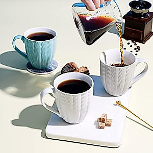 LIFVER Coffee Mugs Set of 6, 18 Oz Ceramic Mugs with Sturdy Handle for Coffee Tea Cocoa Milk, Easy to Grip & Clean, Gifts for Women men, Light Gray