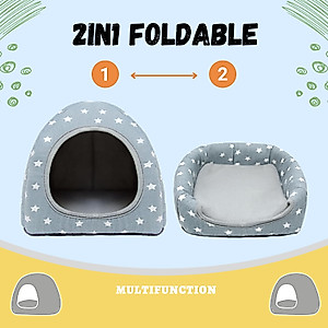 TiereCare 2 Pack Guinea Pig Hideout Bed Washable Guinea Pig Cage Accessories Cozy House Habitat Hide-Out for Chinchilla Hedgehog Small Animal Supplies