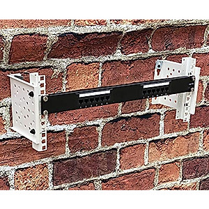 KENUCO 19 Inch Vertical Ends Wall Mount Rack Wall Mountable Server Rack w/Hardware Black (19'' X 4U White)