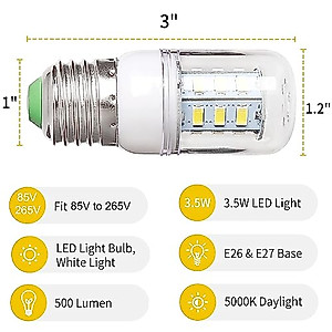 5304511738 LED Refrigerator Light Bulb for Frigidaire Crosley Ken More Refrigerator, 3.5W KEI D34L Refrigerator Bulb Replace PS12364857 AP6278388 (85V-265V White Light) - 2 Pack