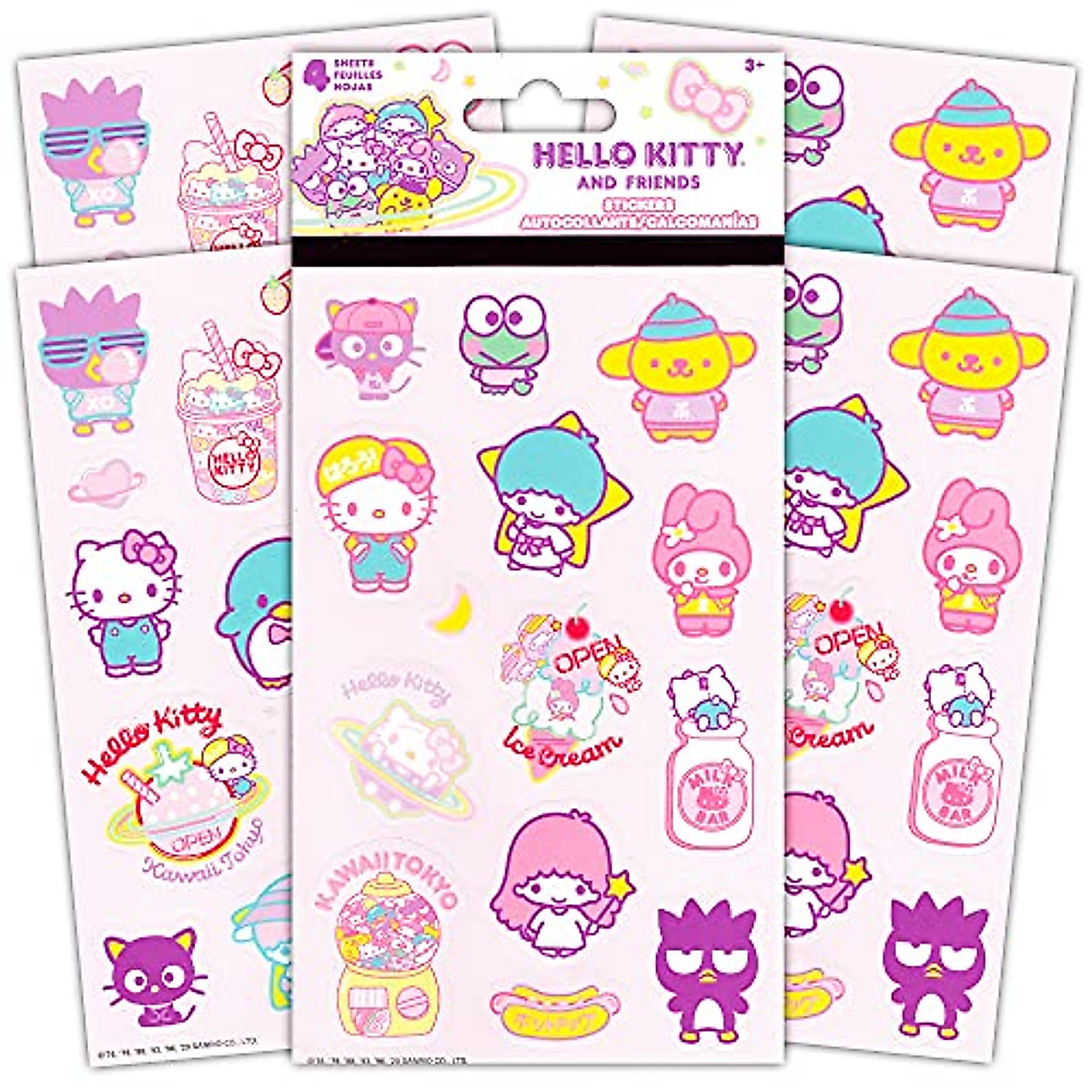 Hello Sanrio Sanrio Hello Kitty Fleece Blanket Set - My Melody and Kuromi Blanket Bundle with Hello Kitty Stickers and More for Kids Full