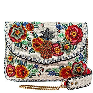 Mary Frances Off to Paradise Floral Crossbody Clutch Handbag, Multi