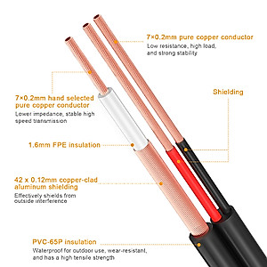 WILDHD BNC Cable 150ft All-in-One Siamese BNC Video and Power Security Camera Wire Cable, CCTV Cable with 2 Female Connectors for All Max 5MP HD CCTV DVR Surveillance System (150ft Cable,Black)