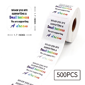 Littlefa When You are Supporting A Small Business You are Supporting A Dream Business Stickers, Thank You Stickers,Handmade Stickers,Small Business Stickers, Envelopes Stickers 500 PCS