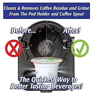 Quick & Clean 4-Pack of Cleaning Cups with Descaler Bundle (2 Total Uses) - 2.0 Compatible, Descaling Solution for Keurig, Nespresso, Ninja, Delonghi, All Coffee and Espresso Machines