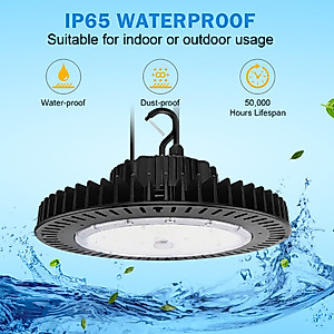 OPENLUX 150W UFO LED High Bay Light 21750LM 0-10V Dimmable High Bay LED Shop Lights UL DLC Approved Warehouse Light 5000k Daylight