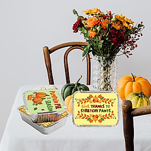 WorldBazaar Funny Thanksgiving Leftover Containers with Lids 36PCS Thanksgiving Tin Foil Food Containers Disposable Turkey Aluminum To Go Containers Thanksgiving Party Supplies