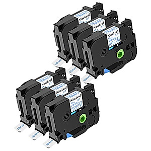 NineLeaf 6 Pack Compatible for Brother TZe-243 TZe243 TZ-243 TZ243 Label Tape 18mm 3/4'' 0.7'' Blue on White Standard Laminated Labeling Work with P-Touch PT-H300 PT-D400VP PT-E500 PT-300 Label Maker