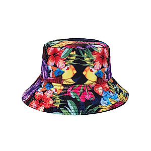 TUNEVUSE Mens Hawaiian Shirts and Shorts Set 2 Pieces Tropical Outfits Pineapple Printed Beach Shirt Suit with Bucket Hats Navy 3X-Large