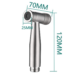 Tecmolog Stainless Steel Cloth Diaper Sprayer Shattaf for Toilet, Pressure Adjustable Handheld Bidet Sprayer Head Only, Brushed Nickel, WS033