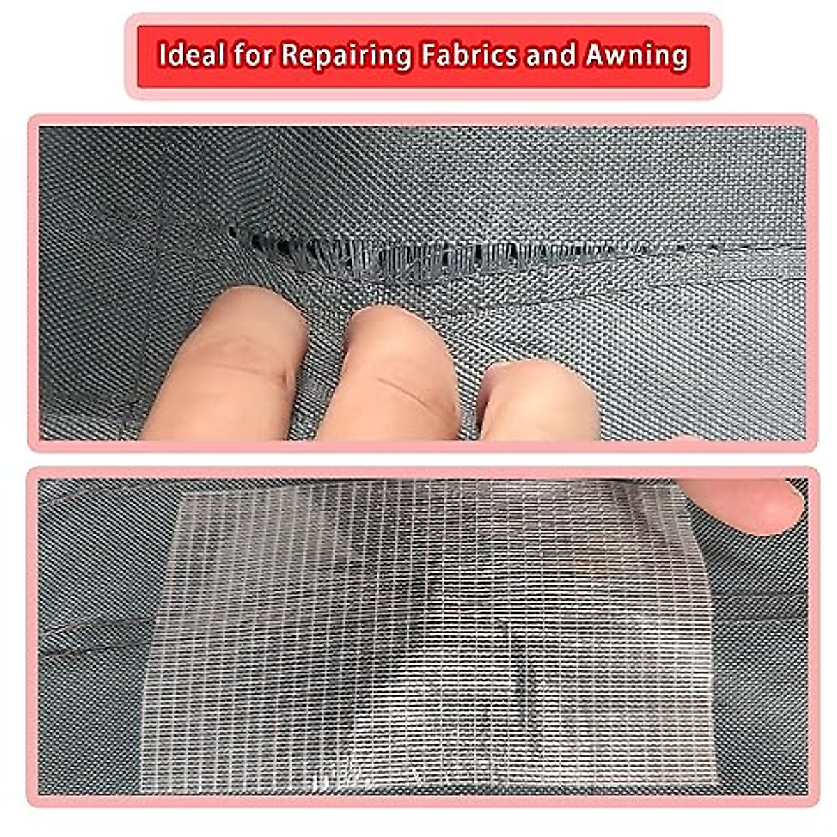 Birllaid 39FT RV Awning Repair Tape, Repair Tape for Canvas,Tent Repair Tape for Tarp, Boat Covers Repair Tape,RV Awning, Sail Tape, Tear Repair Pctch Kit, Waterproof