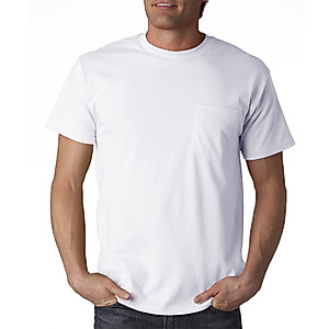 Fruit of the Loom 5 oz., 100% Heavy Cotton HD Pocket T-Shirt (3931P)- WHITE,2XL