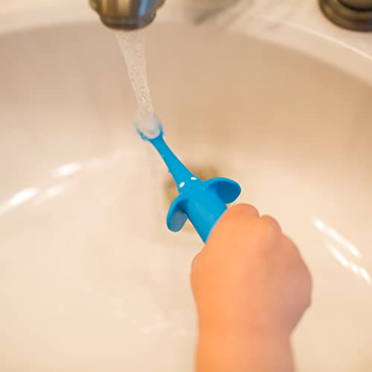 Dr. Brown's Infant-to-Toddler Training Toothbrush, Soft for Baby's First Teeth, Blue Elephant, BPA Free, 0-3 Years