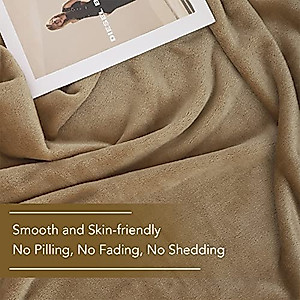 LuxenrelaX Light Weight Fleece Blanket for Couch, Solid Soft Microfiber Fleece Throw Blanket, Cozzy Blanket Machine Washable-60 x 80", Camel