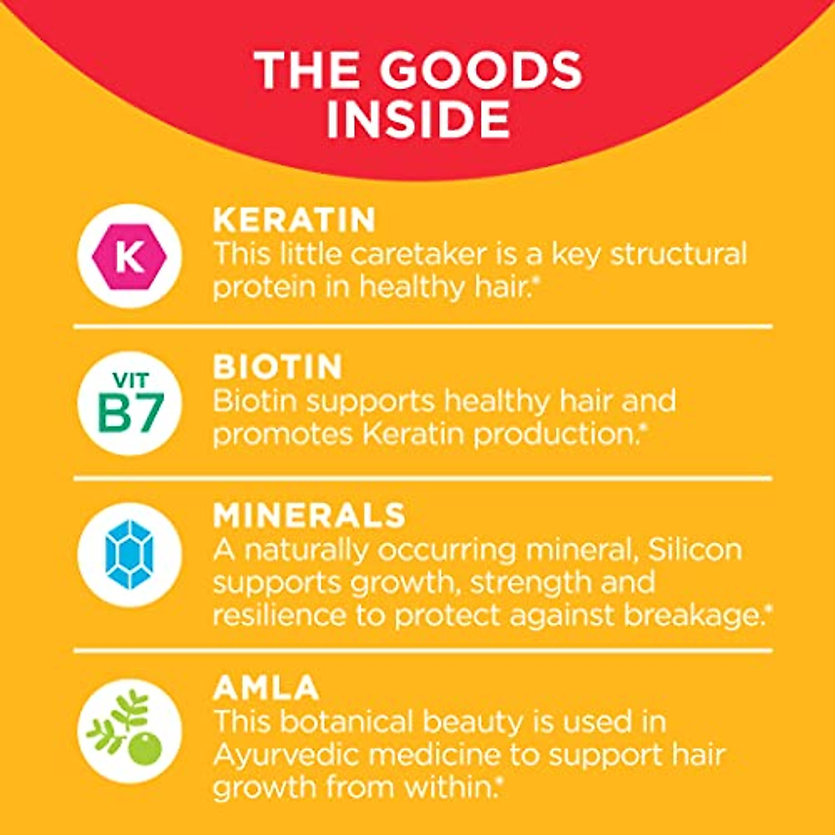 OLLY Heavenly Hair Gummies, Supports Strong Healthy Hair Growth, Keratin, Biotin, Amla, Grapefruit Flavor, 30 Day Supply - 60 Count