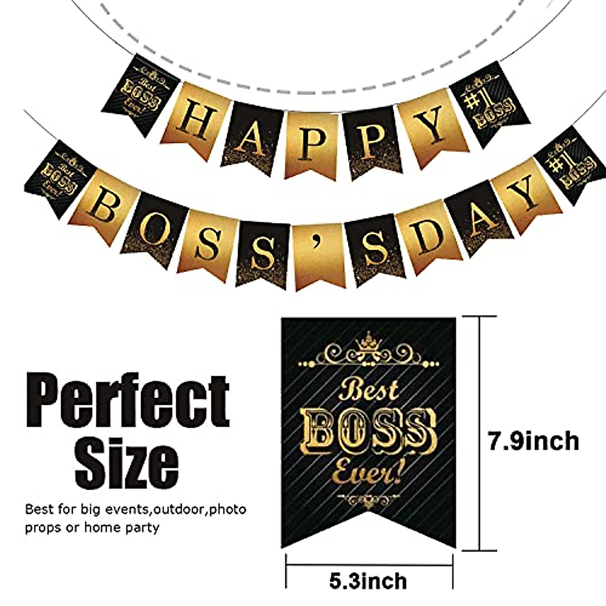 Happy Boss’s Day Banner Party Decorations Supplies - International Boss Day Hanging Banner Number 1 Boss Decoration Banner Best Boss Ever Party Decor