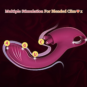 G Spot Dildo Vibrator with 2 Tongue Clit Licker, Women Adult Sex Toys, Clitoris Tongue Licking Vibrator Female Couples Rabbit Sex Toy, Vibrating Dildos Clitoral Stimulator Wand Vibrators for Woman Her