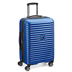 DELSEY Paris Cruise 3.0 Hardside Expandable Luggage with Spinner Wheels, Blue, Checked-Medium 24 Inch