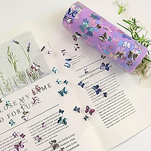 Yuanchuan Butterfly Glitter Tulle Rolls 6 inch x 10 Yards (30 feet) Purple for Table Runner Chair Sash Bow Pet Tutu Skirt Sewing Crafting Fabric Wedding Unicorn Halloween Party Gift Ribbon (Purple)
