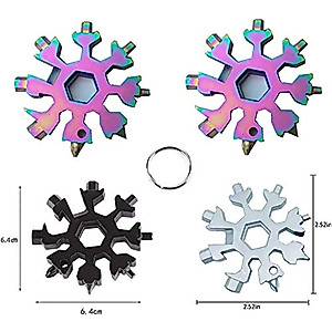 3 Pack Snowflake 18-in-1 Multi Tool, Stainless Steel Snowflake Bottle Opener/Flat Phillips Screwdriver Kit/Wrench, Durable and Portable to Take
