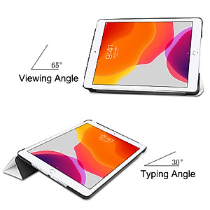 TiKeDa Case for iPad 9th/8th/7th Generation,iPad 10.2 2021/2020/2019,Slim Stand Hard Back Protective Smart Cover Case for iPad 9th 8th 7th Gen 10.2 (White)