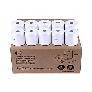HRYWGAA Thermal Paper Rolls 2 1/4" x 50' Cash Register Paper Roll (50 Rolls)