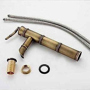 Kitchen Taps Kitchen Tap Faucet Sink Faucet Antqiue Brass Bamboo Waterfall Sink Faucet Single Lever Deck Bathroom Toilet Mixer Tap Faucet