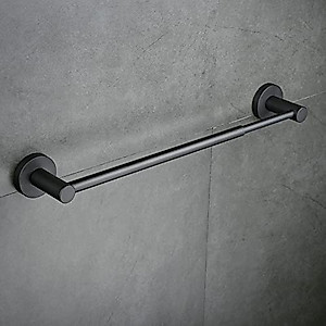 Adjustable Retractable Towel Bar 16”to 26”, SHUNLI Black Bathroom Towel Rack Bath Hand Towel Holder Flexible, Wall Mounted/SUS304 Stainless Steel