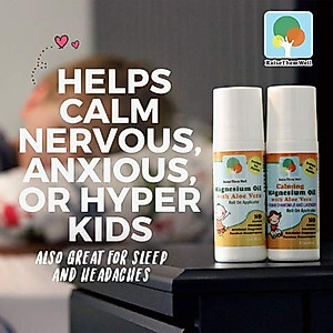 Kid Safe Magnesium Oil Roller - Magnesium for Kids, Helps Kids Sleep and Feel Calm, Easy to Use Roll On Applicator, Great for Calming, Headaches, and Sleep + Free Magnesium Chart PDF (Pack of 1)