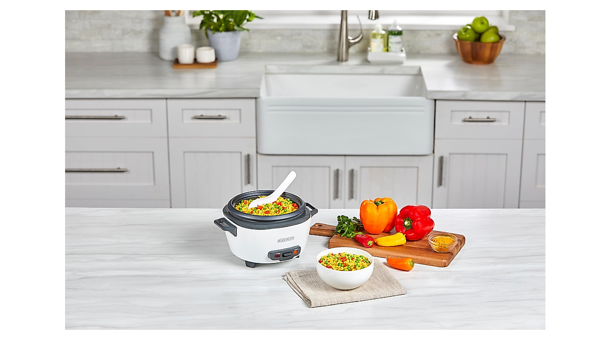 BLACK+DECKER 6-Cup Rice Cooker – Easy Cooking & Keep Warm