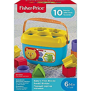 Fisher-Price Stacking Toy Baby’S First Blocks Set Of 10 Shapes For Sorting Play For Infants Ages 6+ Months