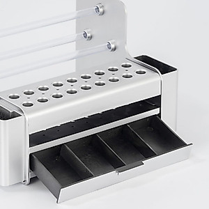 Gadpiparty Desktop Tool Organizer Rack Screwdriver Tool Storage Rack Portable Tool Storage Holder with Drawer