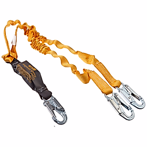 Miller by Honeywell Titan ll 6-Foot Double-Legged Stretch Pack-Type Shock-Absorbing Lanyard with Locking Snap Hooks (T6121SS/6FTAF)