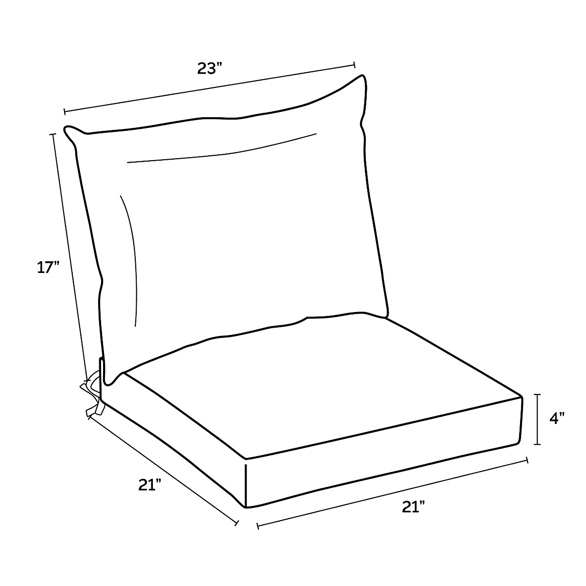 Arden Selections Outdoor Dining Chair Cushion Set 21 x 21, Sapphire Blue Leala