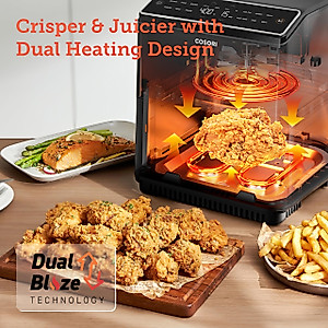 COSORI Pro III Air Fryer Dual Blaze, 6.8-Quart, Precise Temps Prevent Overcooking, Heating Adjusts for a True Air Fry, Bake, Toast, and Broil, Even and Fast Cooking, In-App Recipes, 1750W