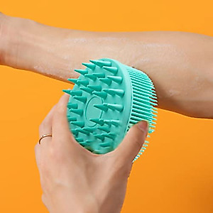 Silicone Sensory Brush Scalp Scrubber Silicone BER Dual-Sided Bath Shower Loofah Shampoo Scalp Brush Massager Body Cleansing Brush for Gentle Exfoliation Massage Scalp Scrub