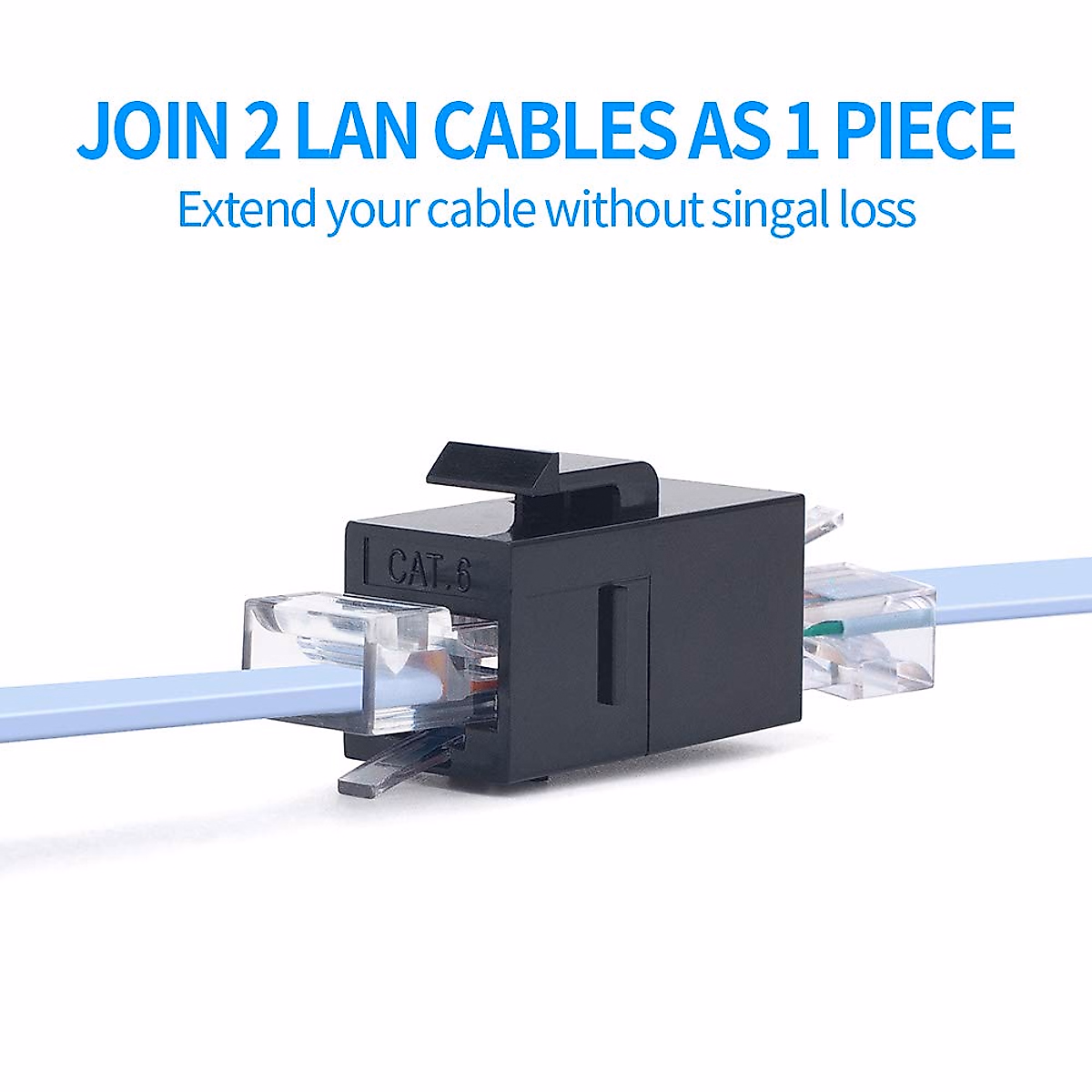 VANDESAIL 20 Pack RJ45 Coupler, Ethernet Coupler RJ45 Keystone Jack Cat6 Coupler Female to Female CAT 6 Ethernet Coupler Extender