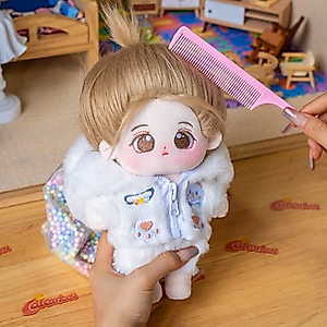 CALEMBOU 20cm Plush Doll, Cute Cotton Doll with Jointed Skeleton, Anime Soft Stuffed Dress Up Doll and Hairdressing Set, Collectible Gift (daibao, Boneless)