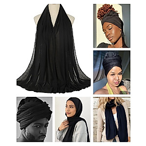 Harewom 4PCS Turban Head Wraps for Black Women African Hair Wraps Stretchy Headwraps Head Scarf for Women with Braids