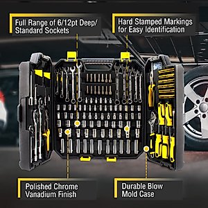 AZUNO 303PCS Mechanic Tool Set, DIY Hand Tool Kit Set, Auto Repair Tool Box, Multi-Function Organizer with Black Storage Case