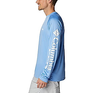 Columbia Men's Terminal Tackle Long Sleeve Shirt, White Cap/White Logo, Large