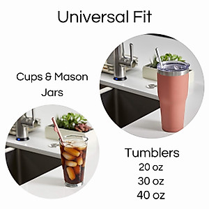 Rain Straw - Easy Clean Reusable Drinking Straws That Snap Open for Easy Cleaning - No Cleaning Brush or Cleaner Needed - Eco Friendly BPA Free 10.5" long Plastic Straws for Tumbler (Classic, 5 Pack)