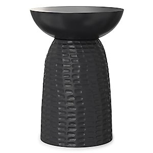 SIMPLIHOME Boyd SOLID MANGO WOOD 13 inch Wide Round Contemporary Wooden Accent Table in Black, Fully Assembled, for the Living Room and Bedroom